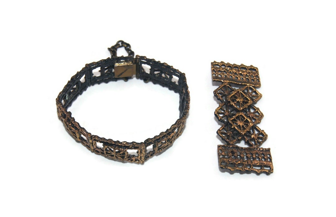 Vintage Bronze Finland Pentti Sarpaneva Petsi 6 1/2 Inch Bracelet With ...