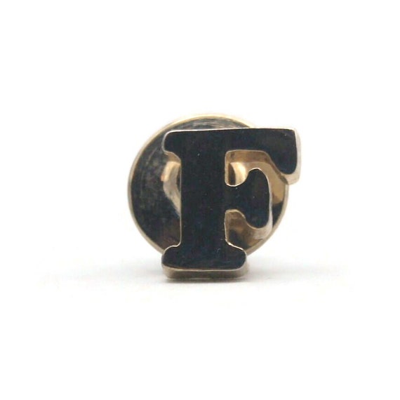 Vintage Avon Gold Tone Letter "F" Lapel Pin, Tie Tack… - Gem