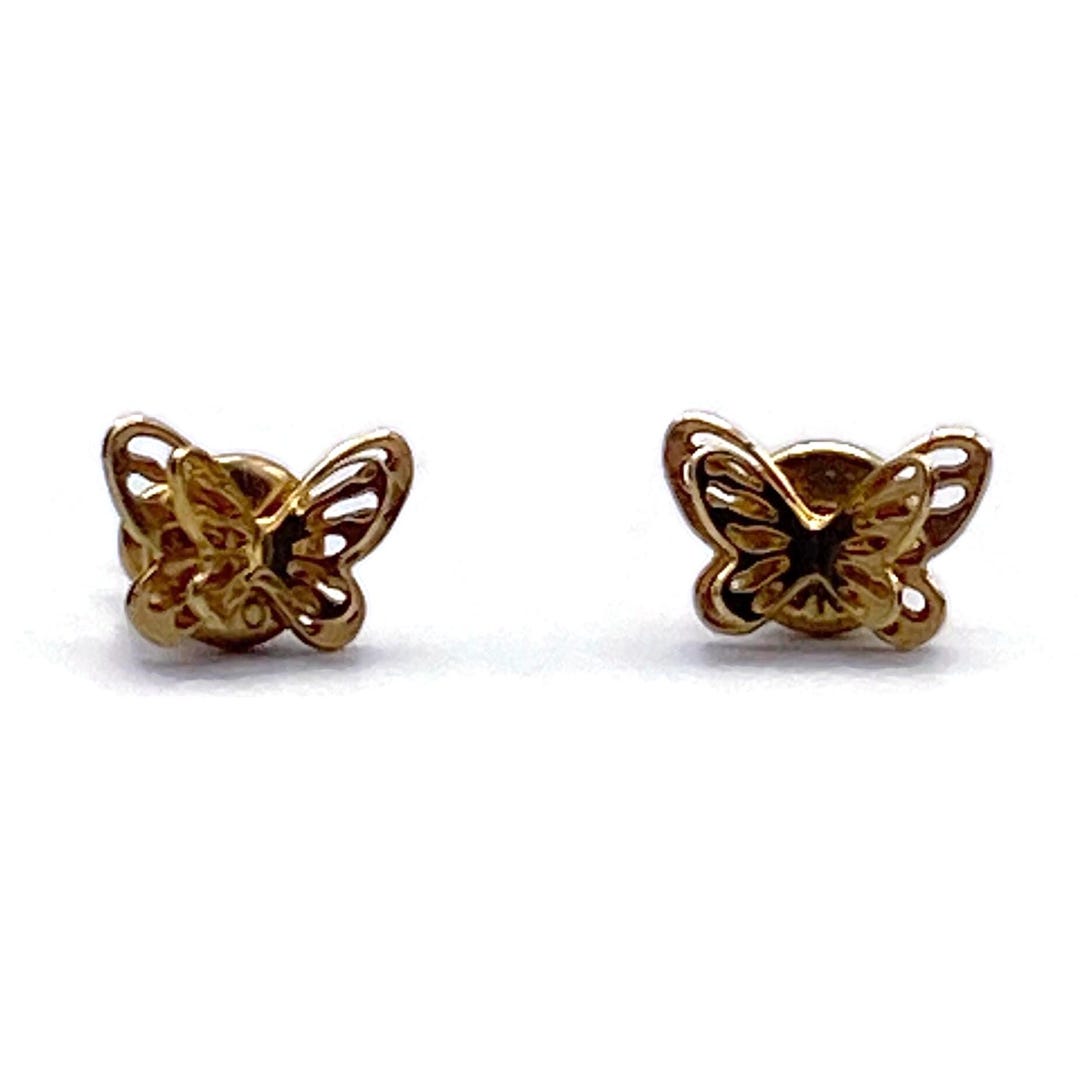 Vintage Monet Gold Tone 3D Butterfly Stud Earrings With Post Backs for ...