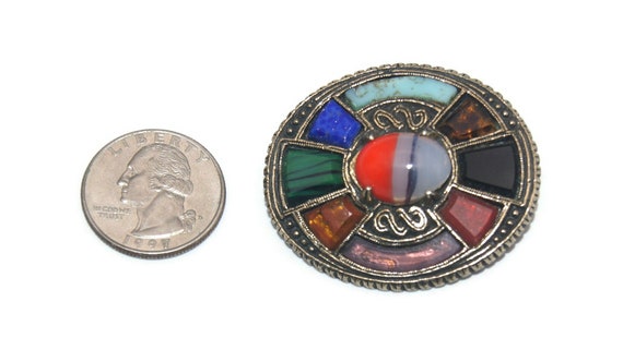 Vintage Scottish Clan Style Miracle Brooch Silver Ton… - Gem