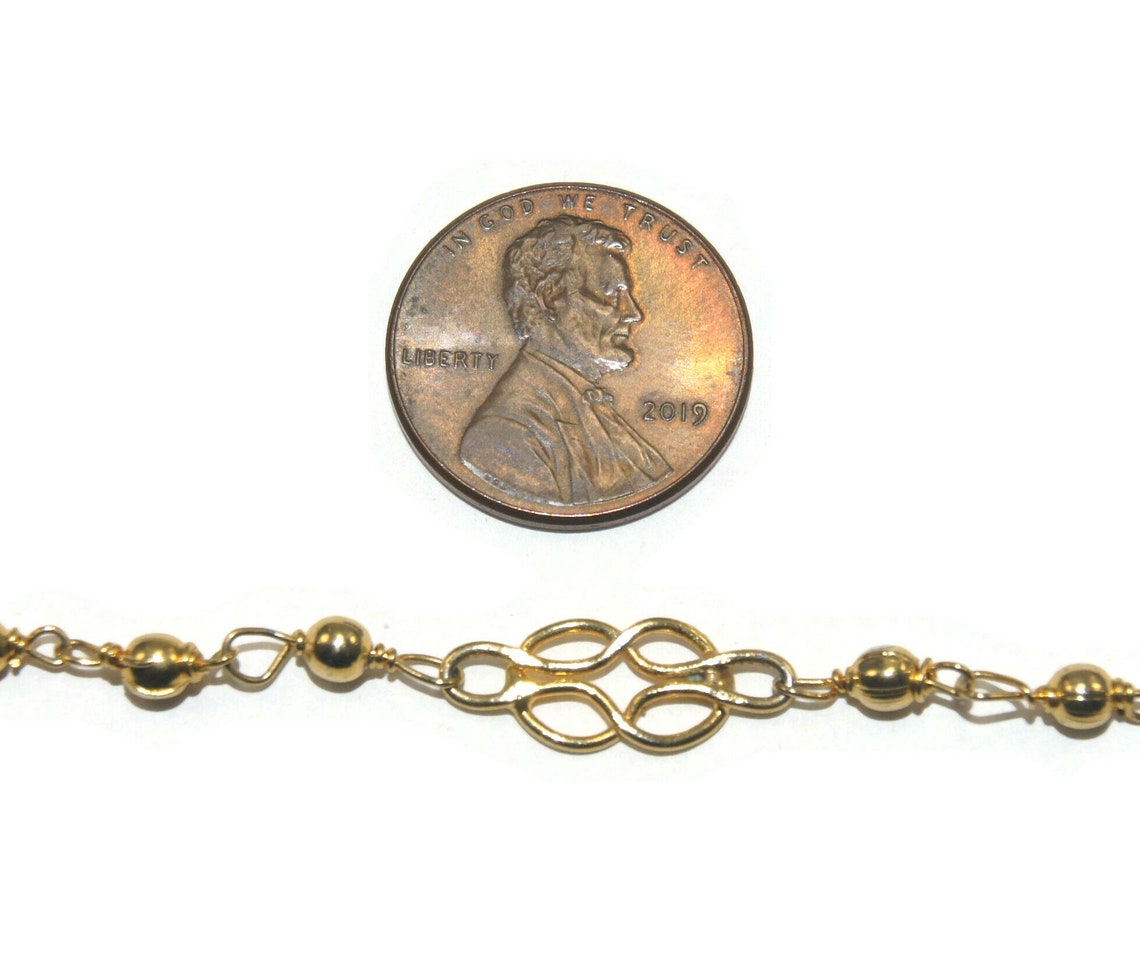 Vintage Gold Tone Beaded 30 Inch Chain Necklace with Spring | Etsy