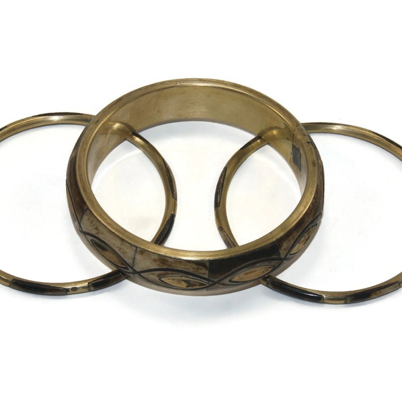 Brass Bangle Set - Etsy