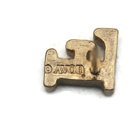 Vintage Avon Gold Tone Letter "F" Lapel Pin, Tie Tack… - Gem