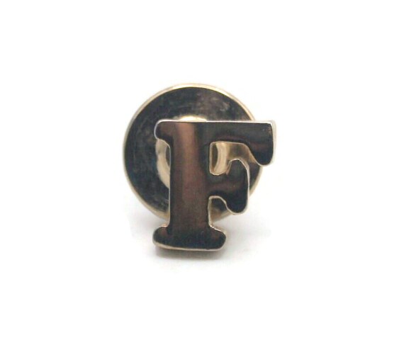 Vintage Avon Gold Tone Letter "F" Lapel Pin, Tie Tack… - Gem