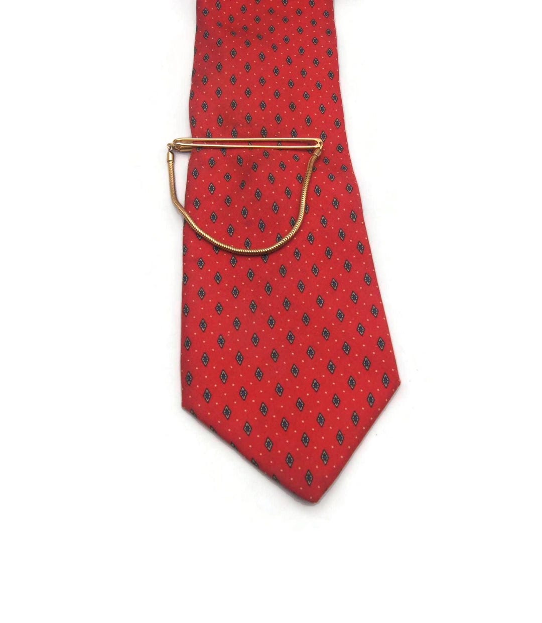 Vintage Swank Gold Tone Tie Clip With Chain, Swank Hallmark, Gift for ...