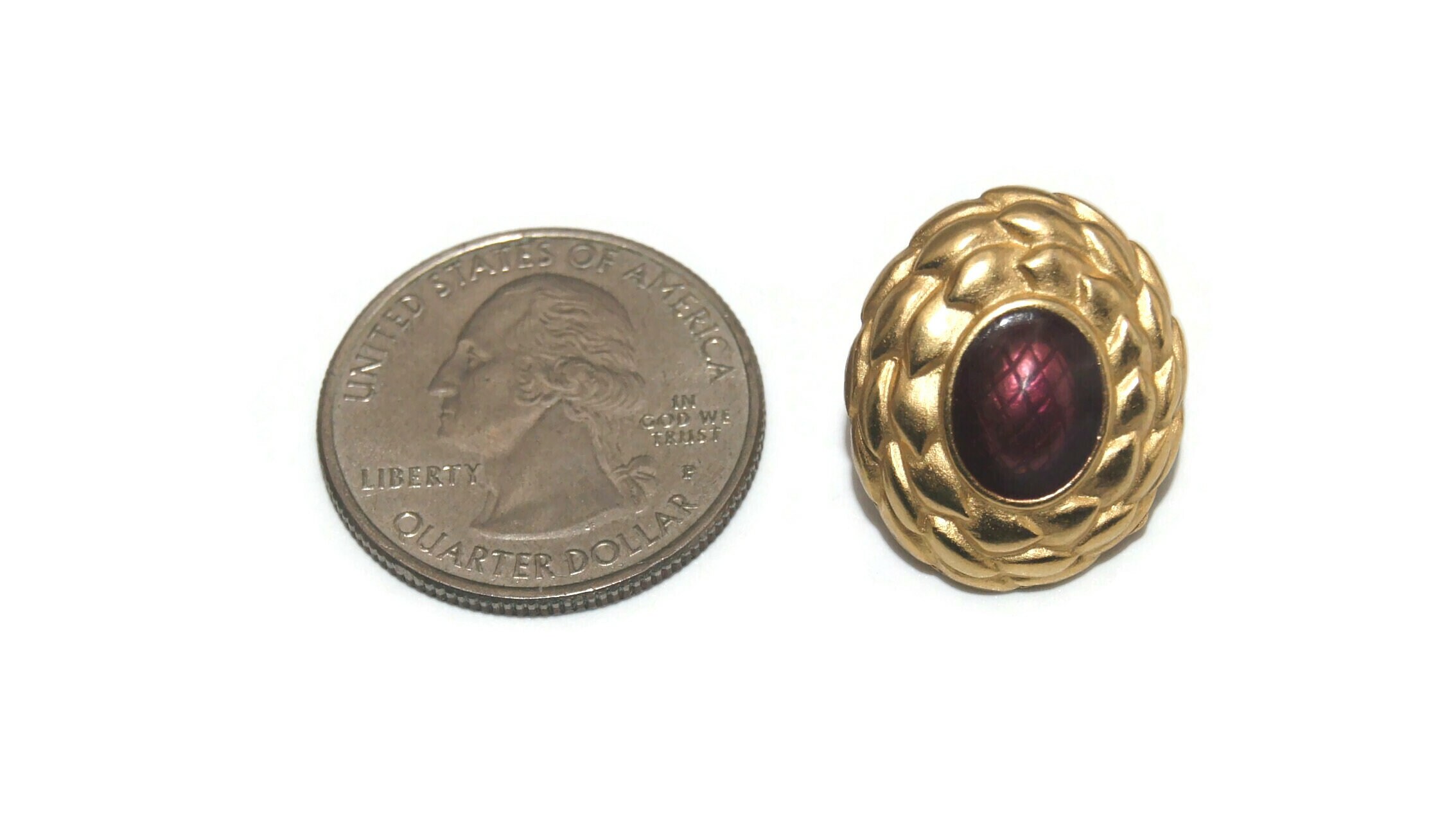 Vintage Liz Claiborne Gold Tone and Purple Enamel Oval Stud Earrings ...