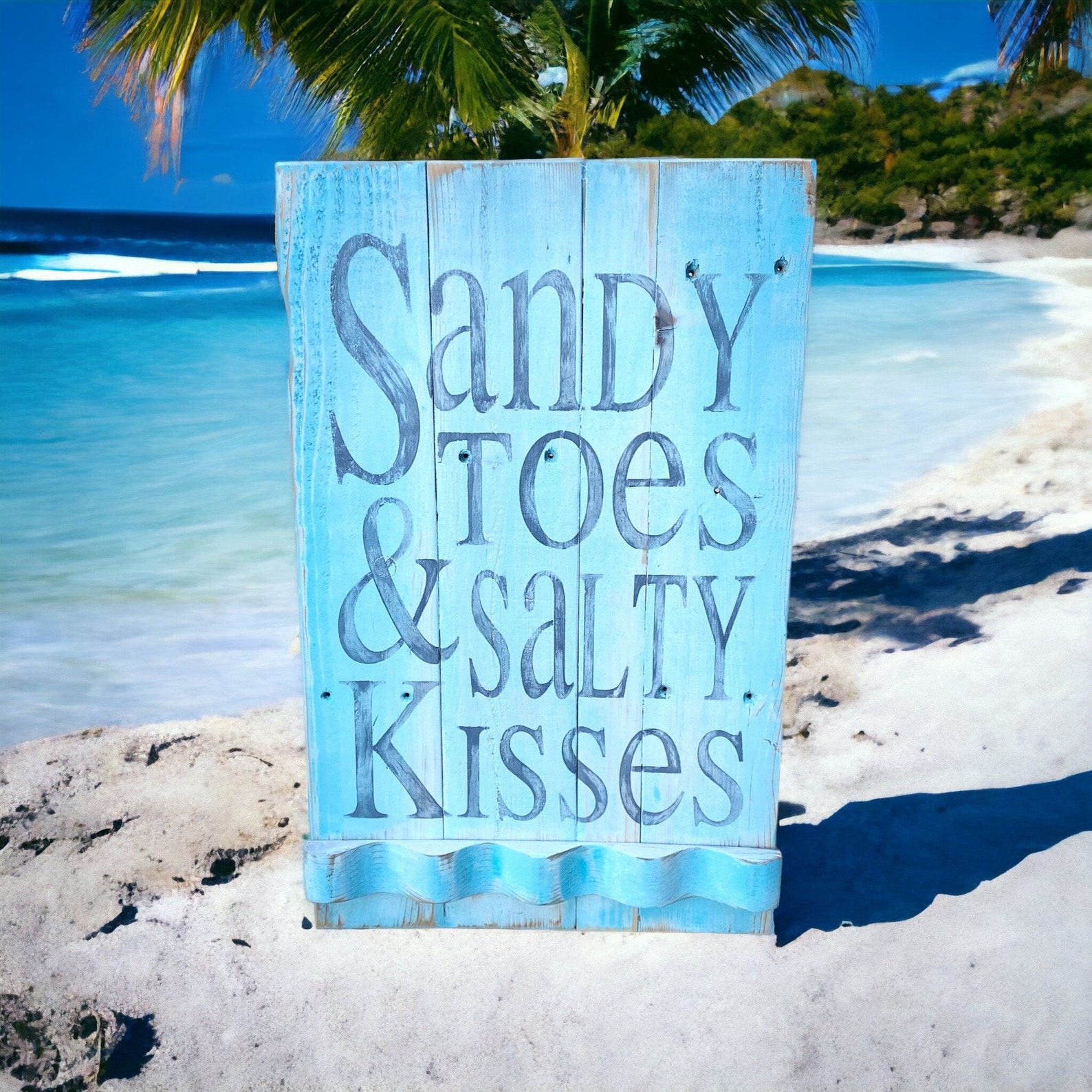 Sandy Toes & Salty Kisses Sign Beach Wedding Gift Sandy - Etsy