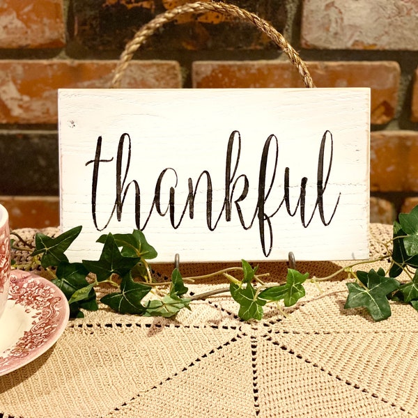 Thankful Wood Sign - Etsy