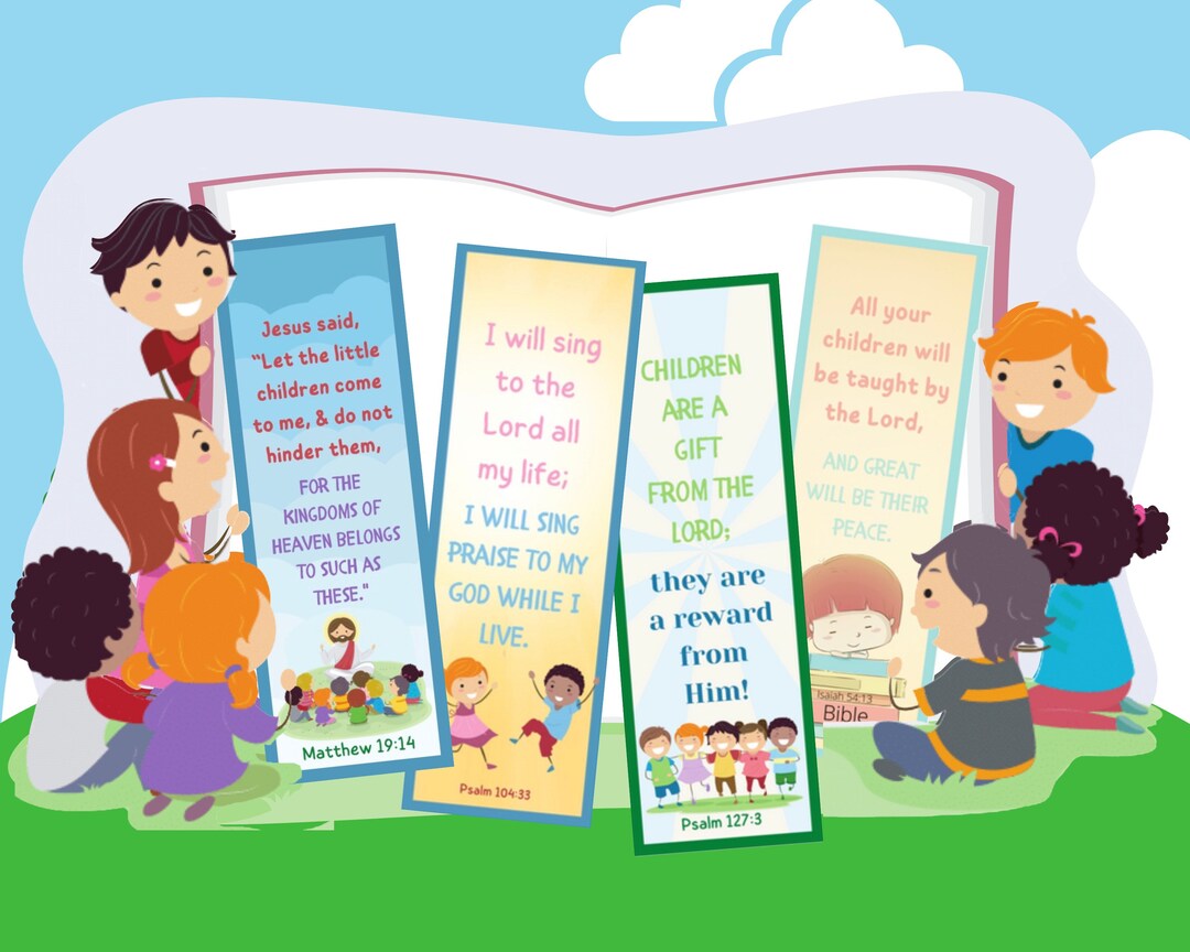 Printable Bible Verse Bookmarks for Kids (PDF, PNG, JPEG) - Etsy