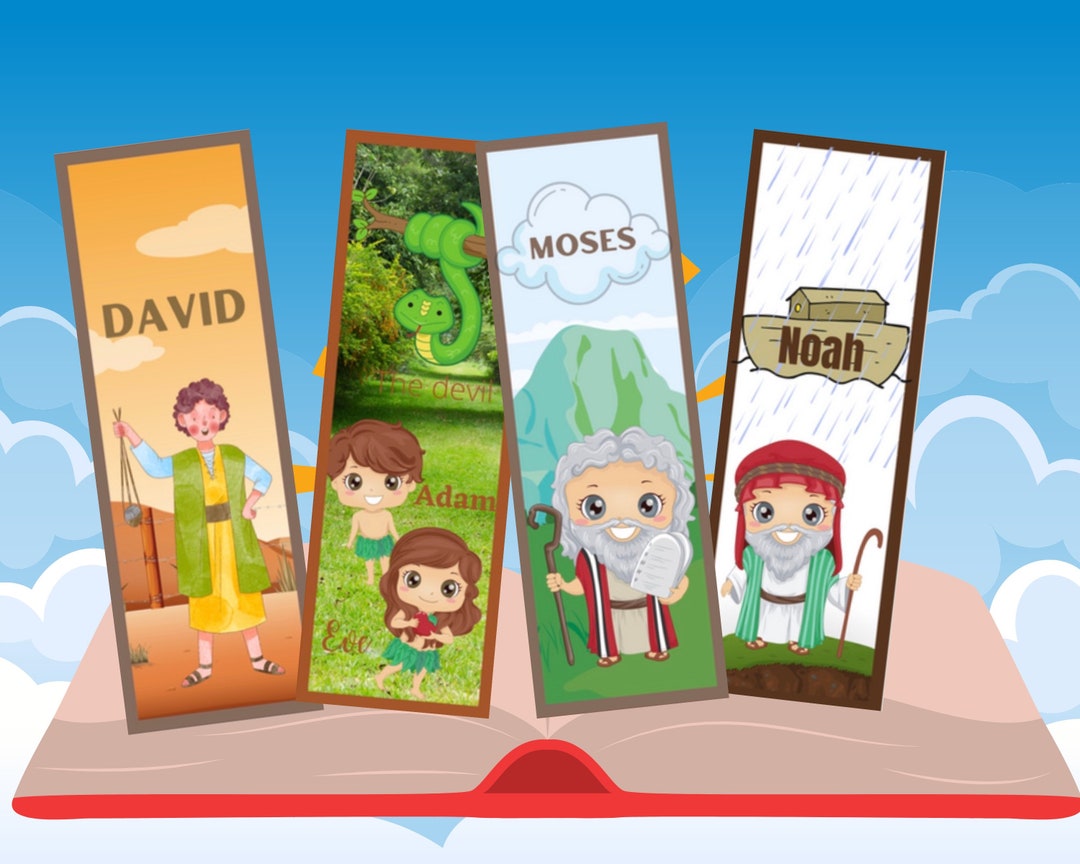 PDF Png Jpeg Printable Childrens Bible BOOKMARKS Christian Gifts for ...