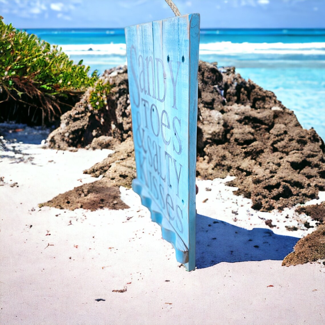 Sandy Toes & Salty Kisses Sign Beach Wedding Gift Sandy - Etsy