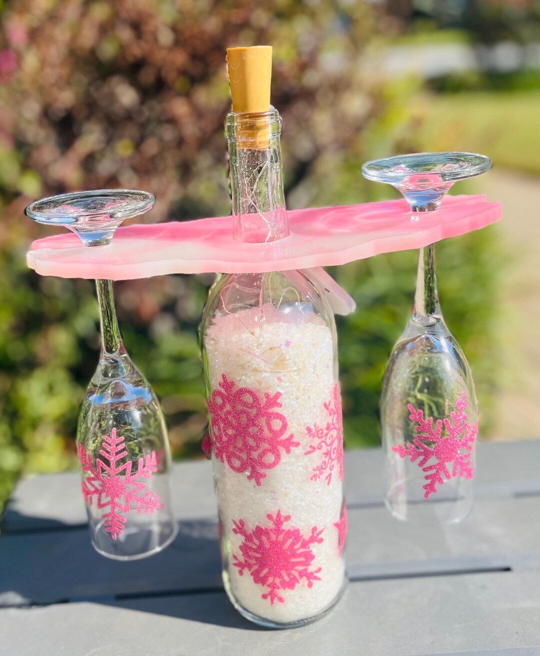 2pc Wine Bottle Rack. Wine Glass Holder, 2 Glass Wine Rack, Gift for ...