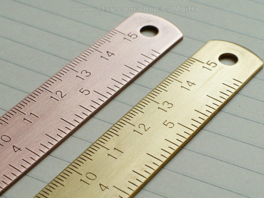 15cm Brass Ruler, Solid Brass Ruler, 6inches Copper Ruler, Solid Copper ...