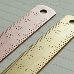 15cm Brass Ruler, Solid Brass Ruler, 6inches Copper Ruler, Solid Copper ...