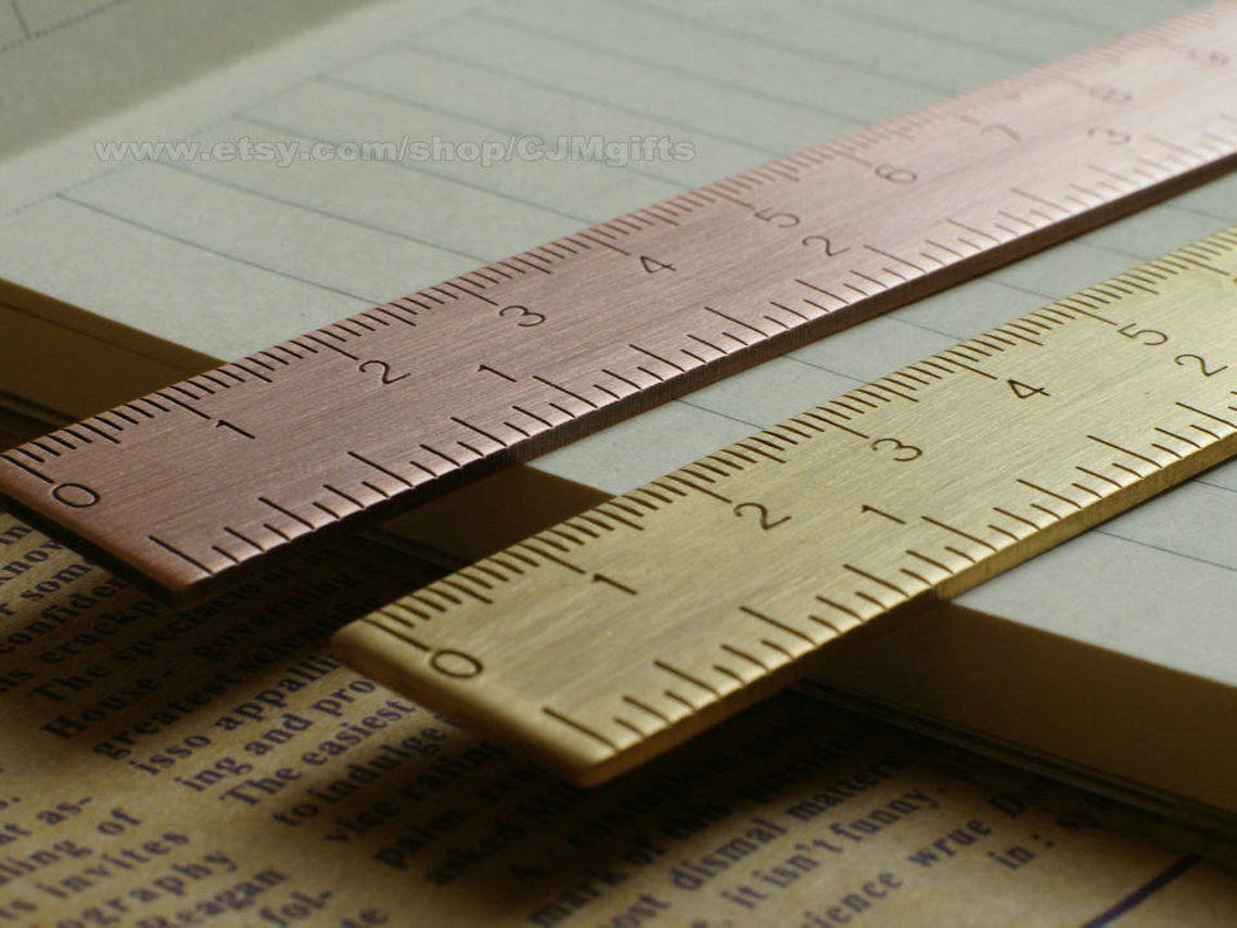15cm Brass Ruler, Solid Brass Ruler, 6inches Copper Ruler, Solid Copper ...