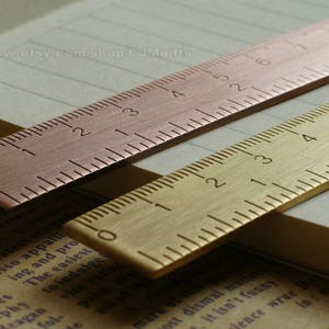 15cm Brass Ruler, Solid Brass Ruler, 6inches Copper Ruler, Solid Copper ...