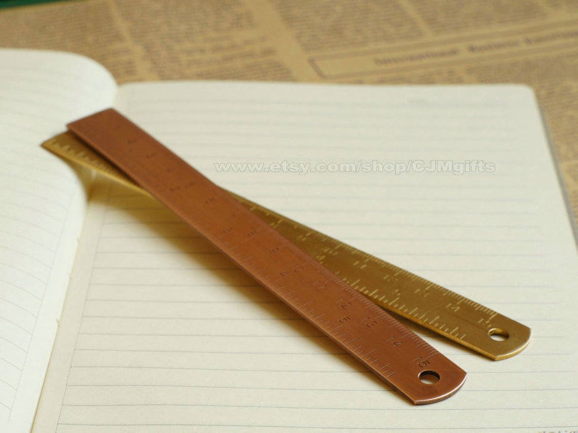 15cm Brass Ruler, Solid Brass Ruler, 6inches Copper Ruler, Solid Copper ...