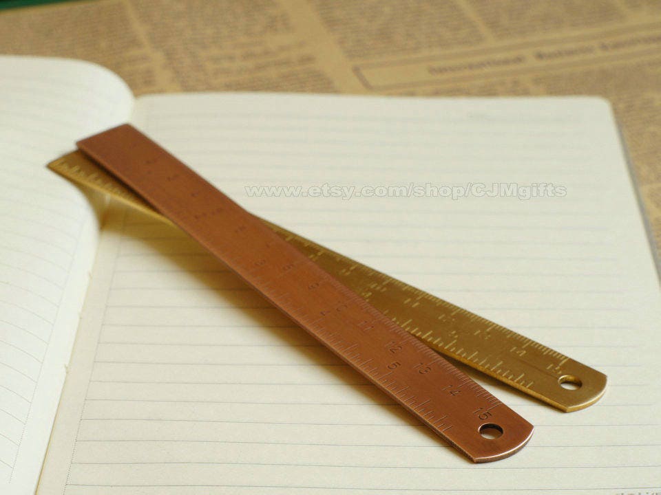 15cm Brass Ruler, Solid Brass Ruler, 6inches Copper Ruler, Solid Copper ...