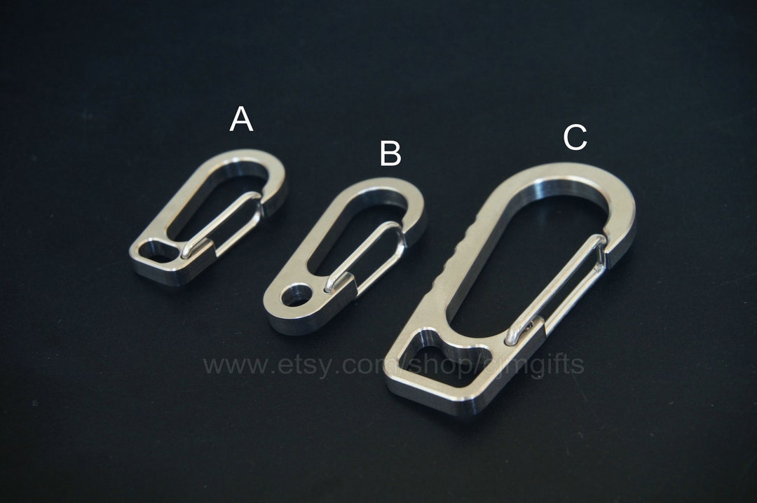 Solid Titanium Snap Clasp, Solid Titanium Carabiner, Titanium Keychain ...