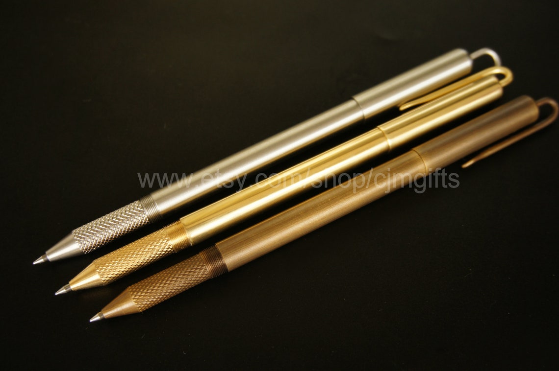 Brass Pen Solid Barss Pen Bass Edc Metal Pen Metal Bass - Etsy