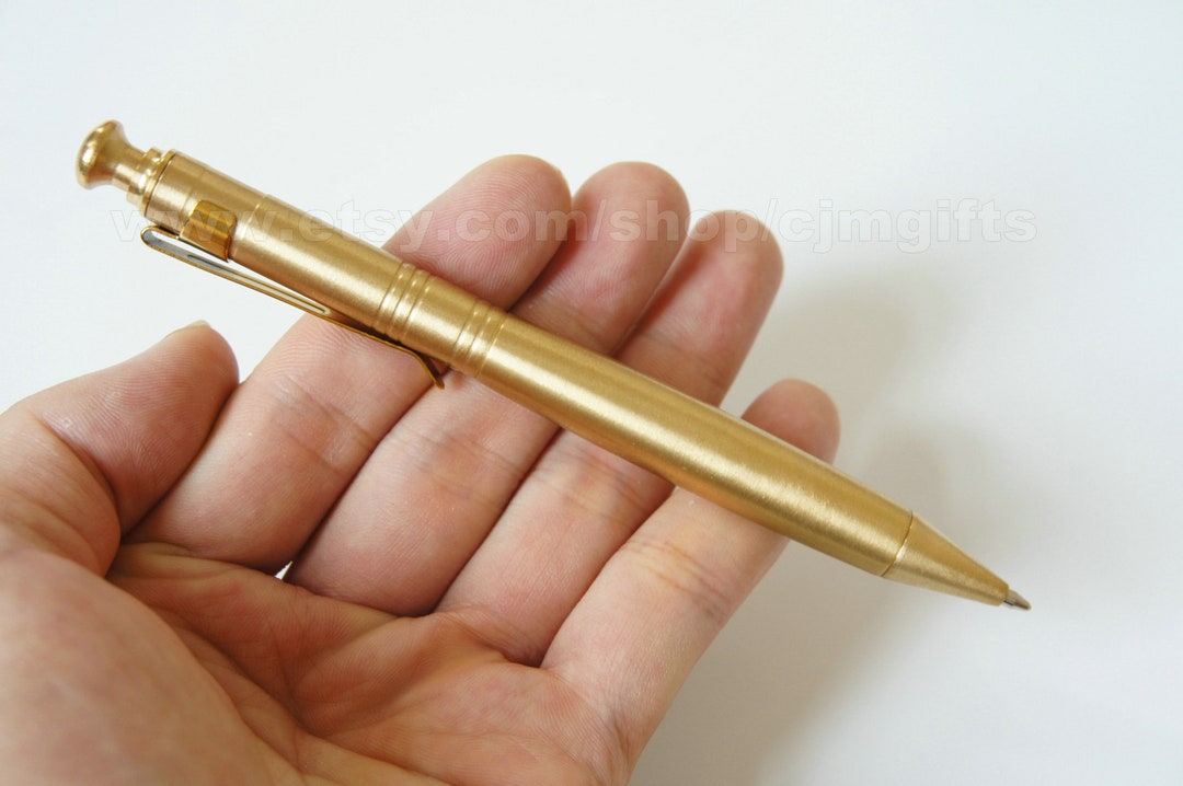 Free Shipping, Brass Retractable Ball Piont Pen, Solid Barss Pen, Bass ...
