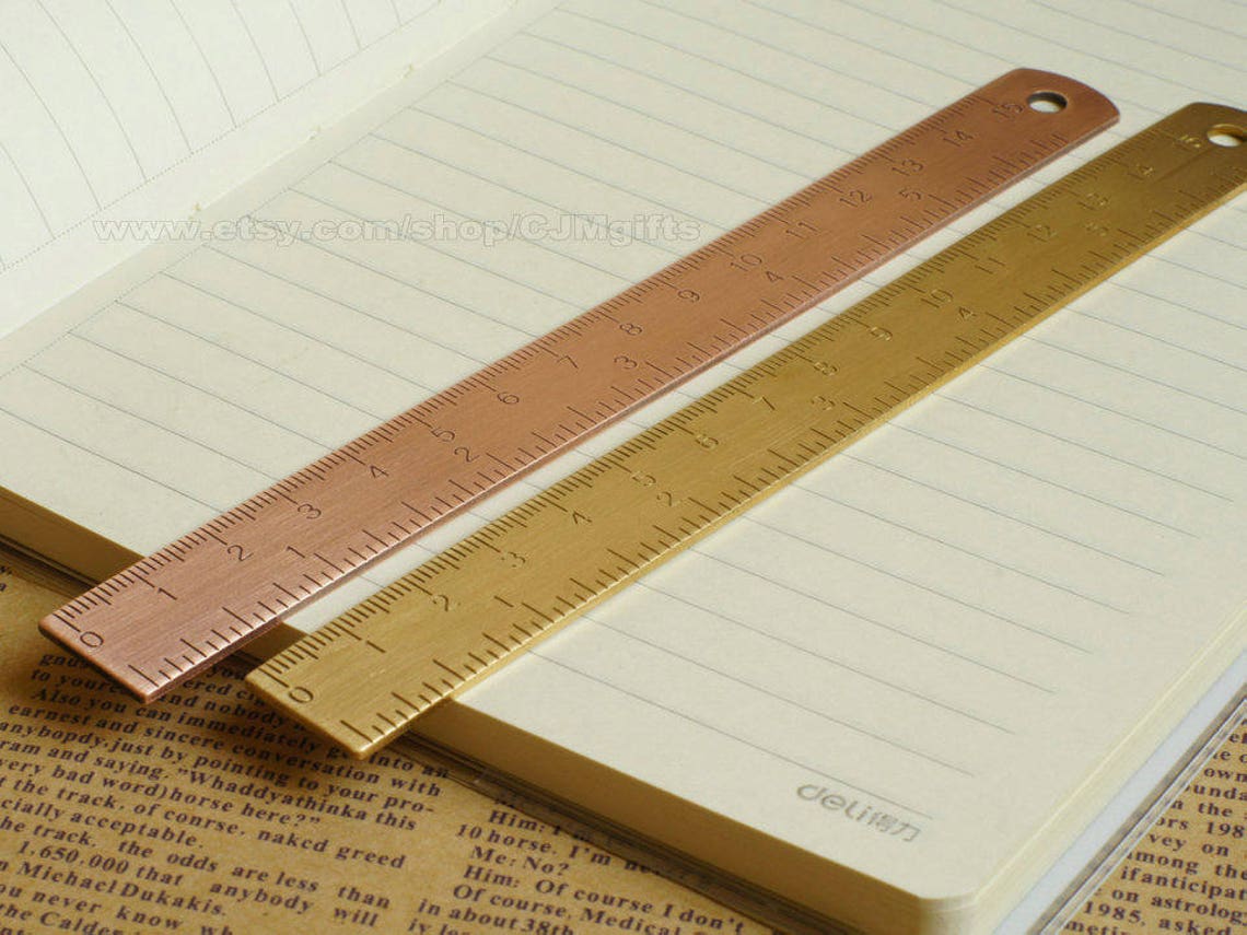 15cm Brass Ruler, Solid Brass Ruler, 6inches Copper Ruler, Solid Copper ...