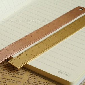 15cm Brass Ruler, Solid Brass Ruler, 6inches Copper Ruler, Solid Copper ...
