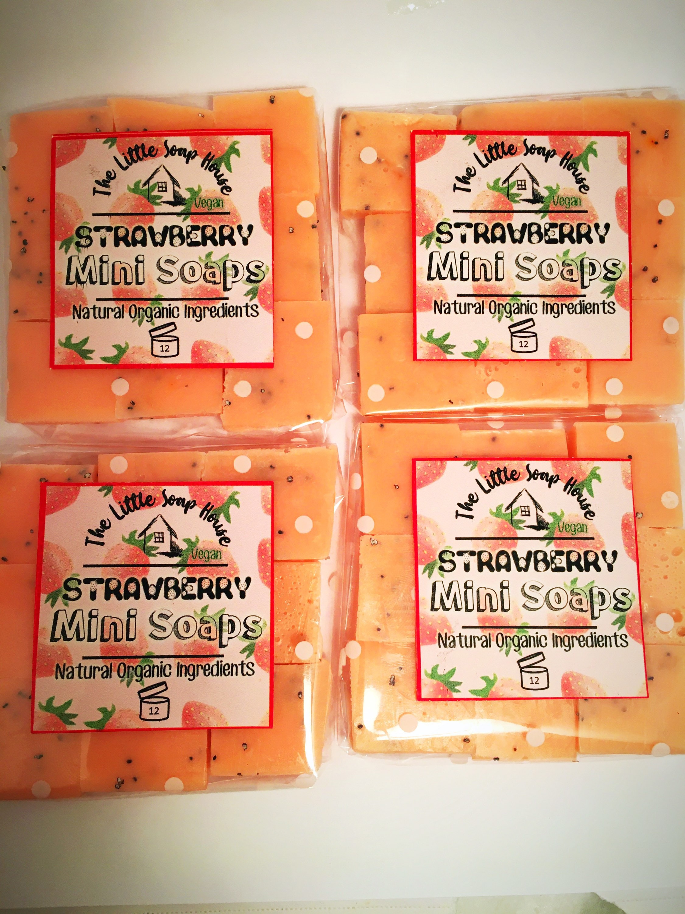 Strawberry mini soap sachets / shea butter infused | Etsy