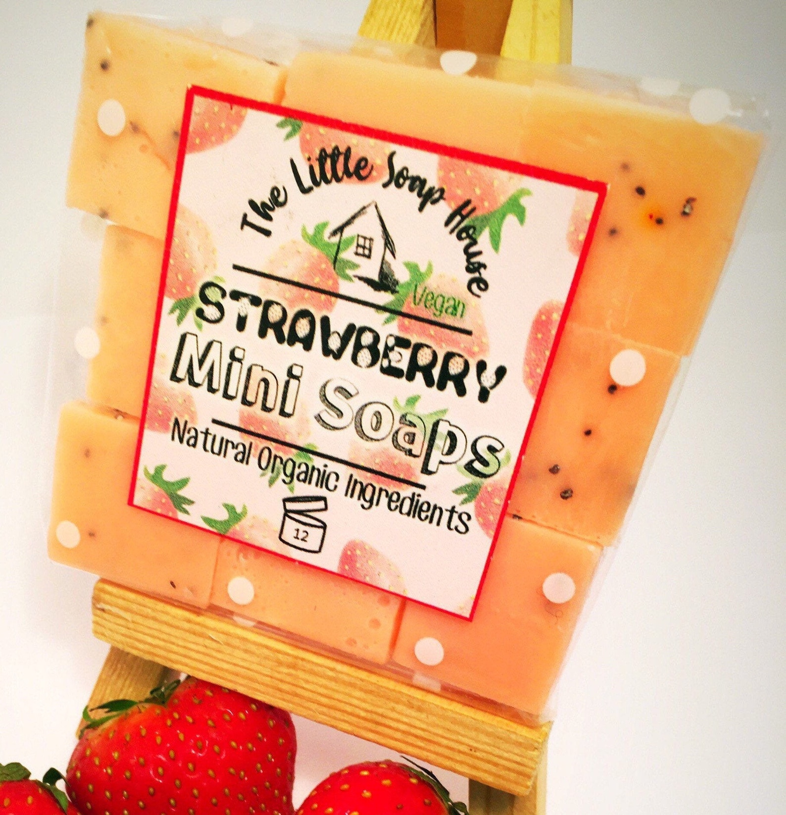 Strawberry mini soap sachets / shea butter infused | Etsy