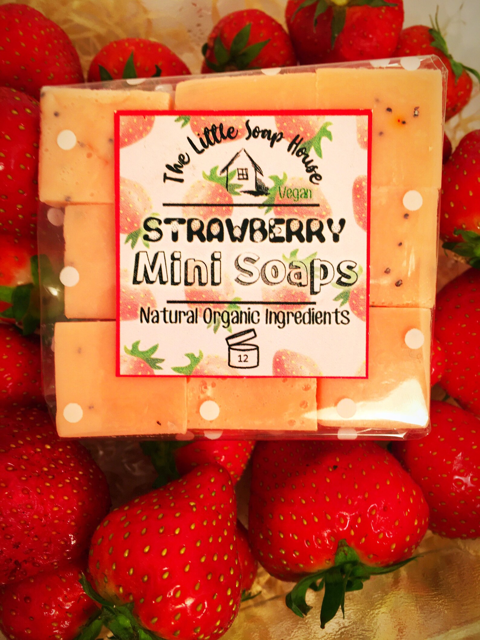 Strawberry mini soap sachets / shea butter infused | Etsy