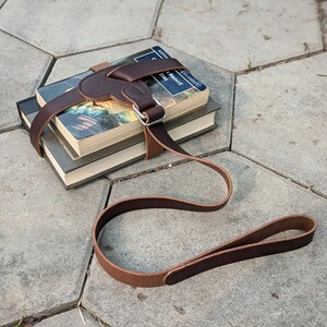 Hand Sewn Leather Book Strap Carrier - the Brontë Romantic - Berry ...