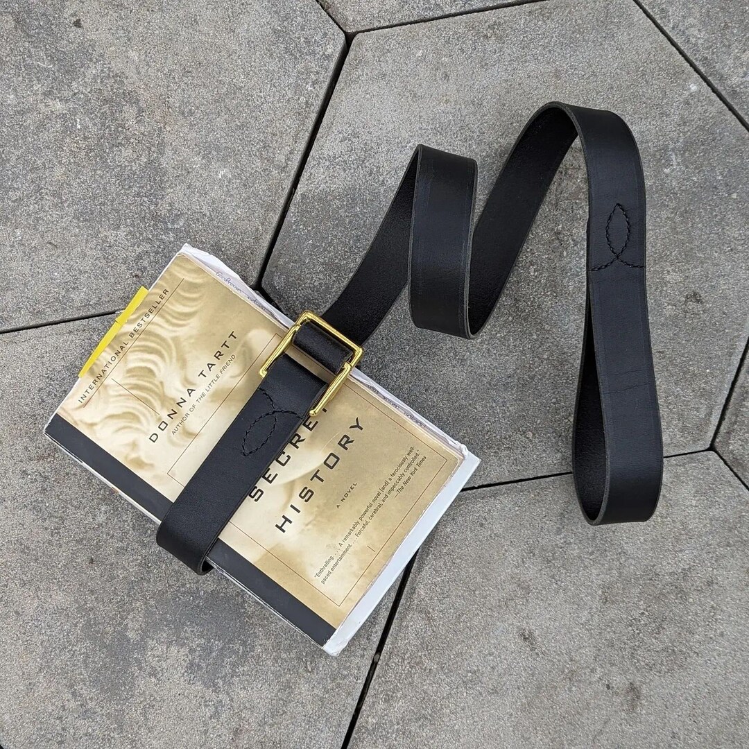 Leather Book Belt the Byron Classic Style Rustic Black Leather Book ...