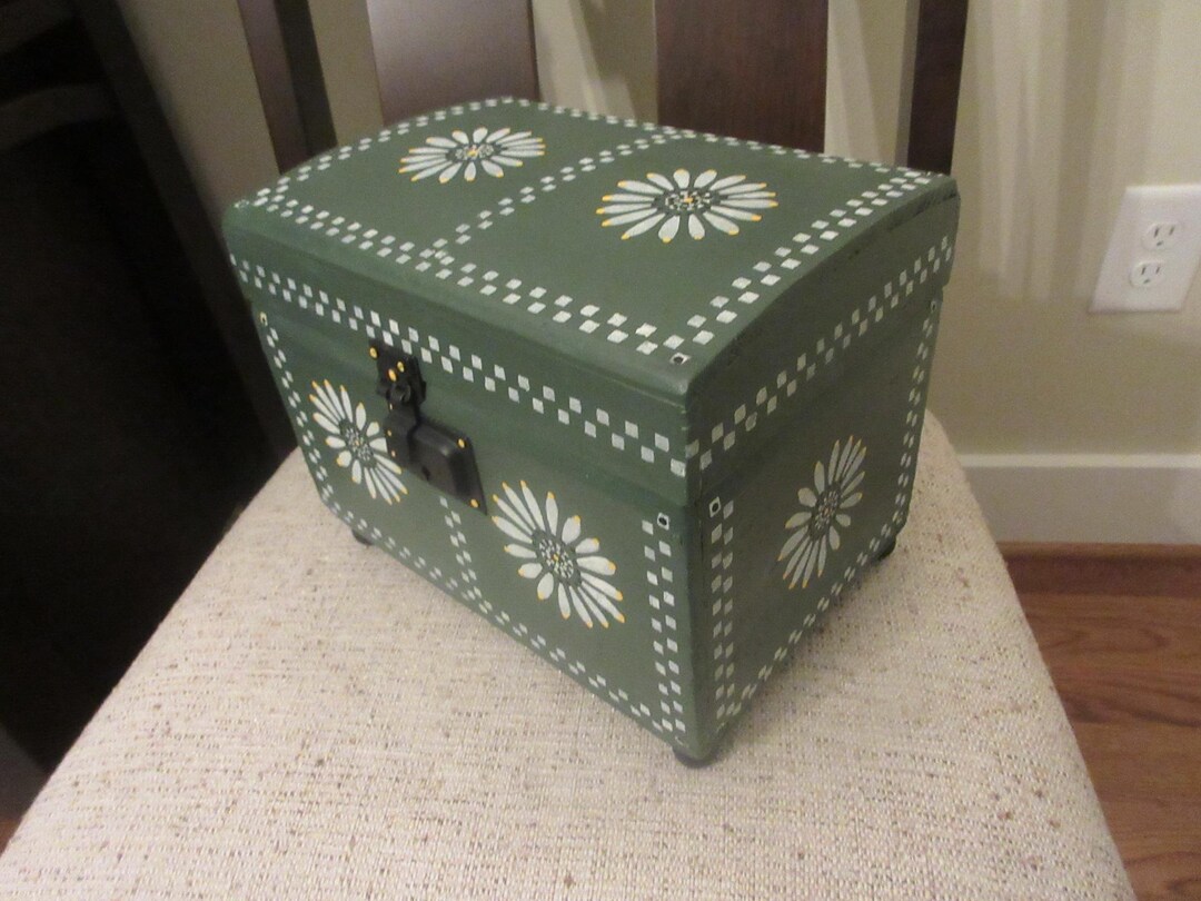 Restored Antique Doll Trunk Miniature Chest With Daisy Motif - Etsy