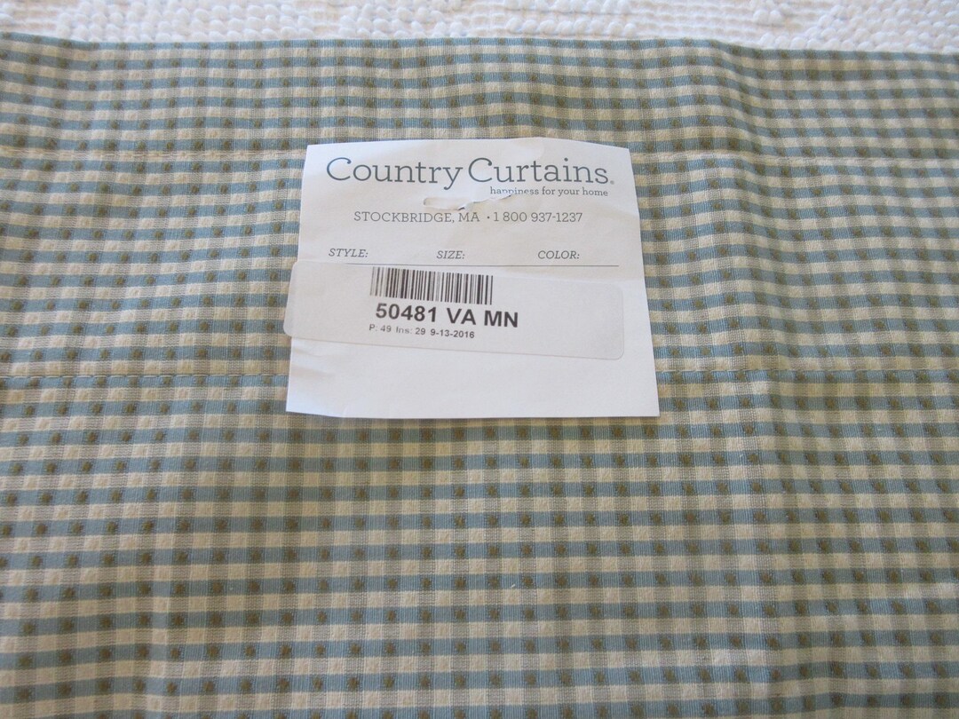 Original Country Curtains Colebrook Valance in Mineral Color - Unused ...