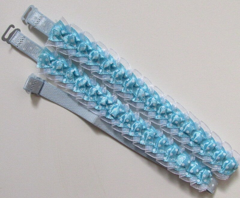 Polka Dot 1950 Style Organza Ruffle Bra Straps. Stretchy Adjustable ...