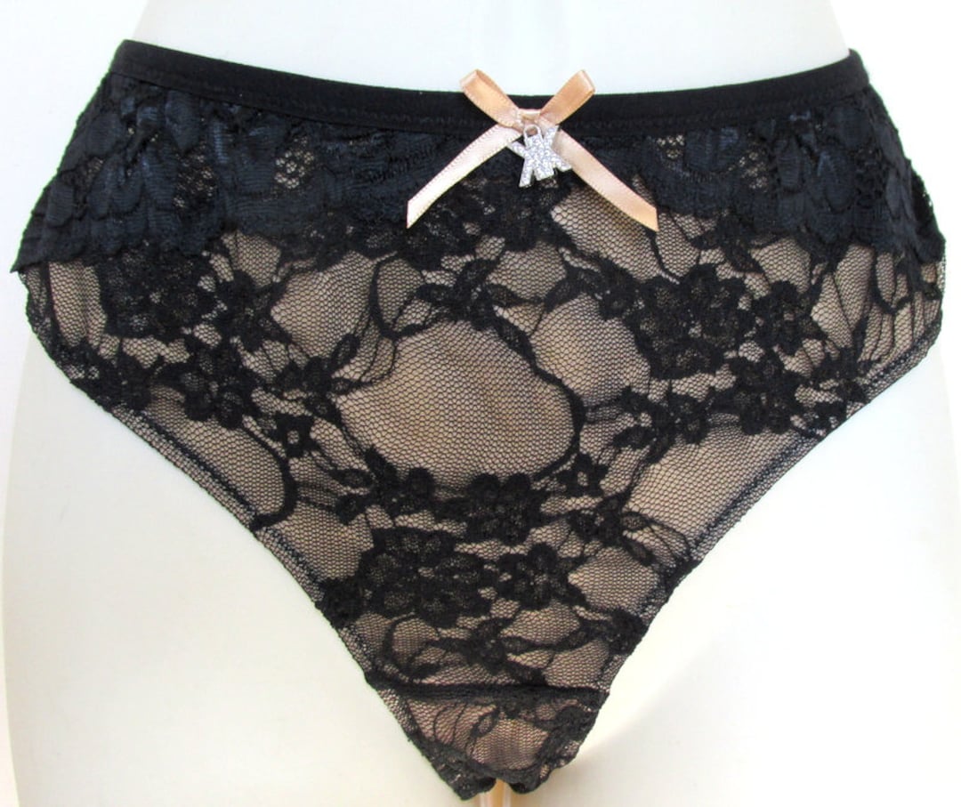 Black Lace Front Briefs Panties Knickers - Etsy