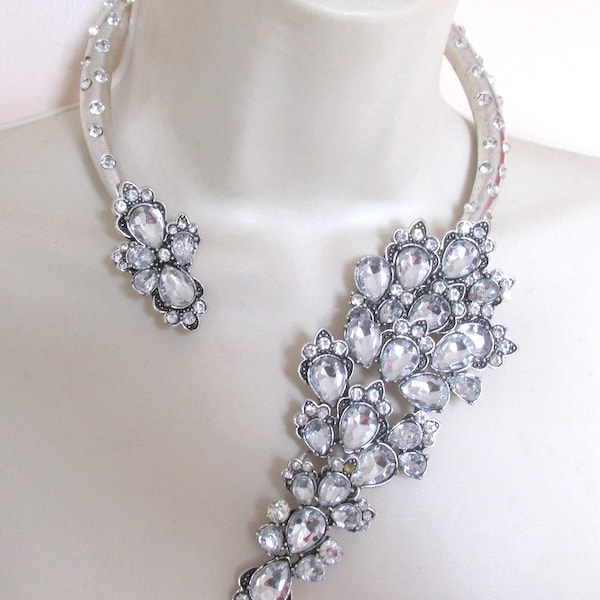 Chunky Rhinestone Necklace - Etsy UK