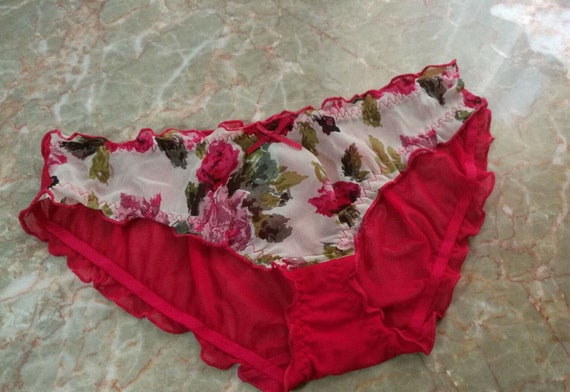 Ruffled Frilly Mesh Sheer ULTRA LOW Briefs Knickers S… - Gem