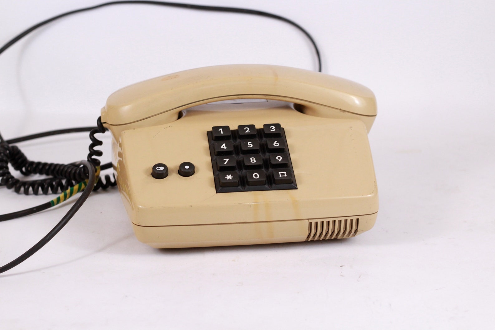 Vintage Beige Push Button Phone Telephone Retro Made in Bulgaria Phone ...