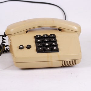 Vintage Beige Push Button Phone Telephone Retro Made in Bulgaria Phone ...