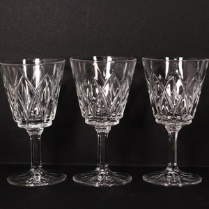 Vintage Cut Wine Glasses Set of 3 Stemware - Etsy