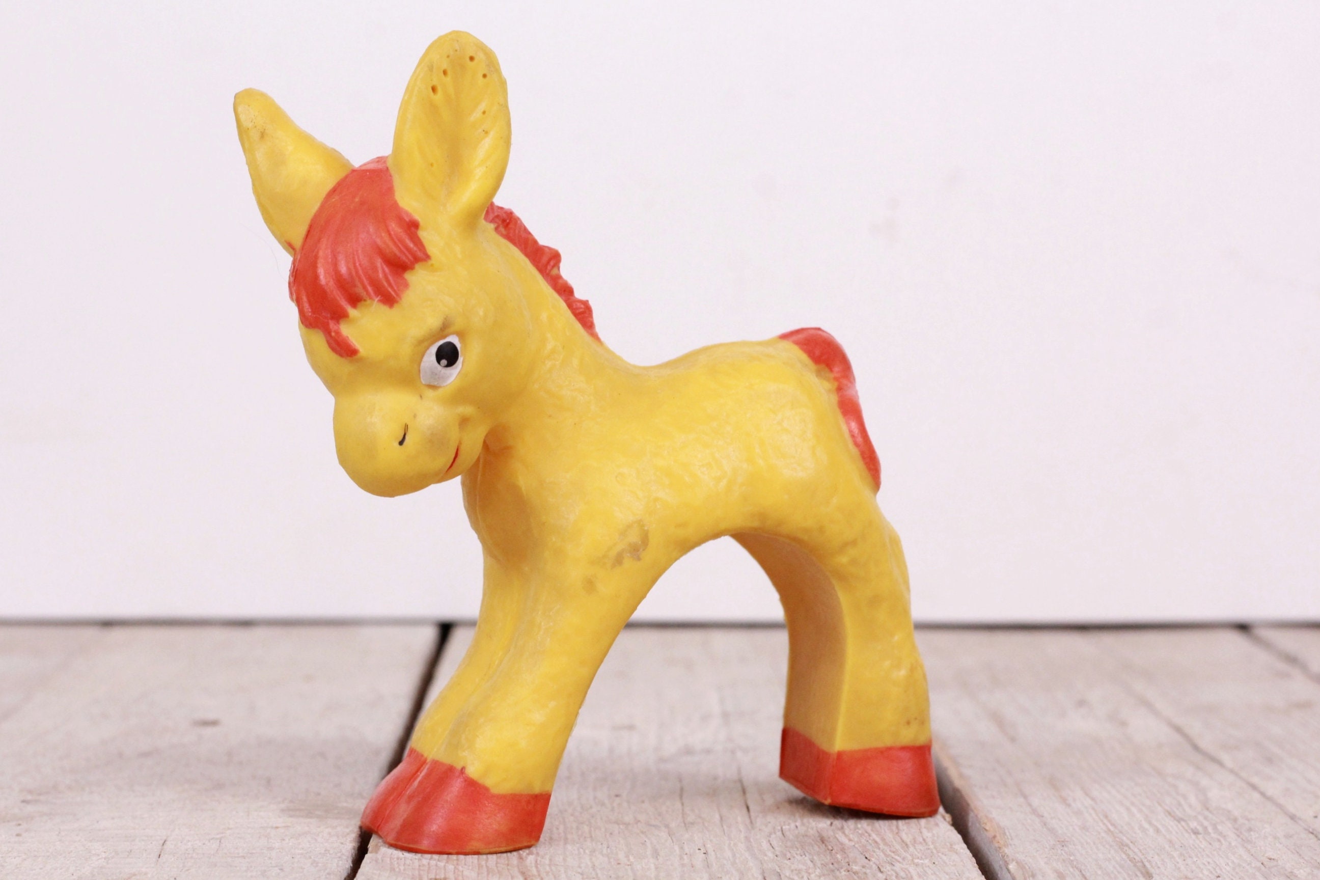 Vintage Rubber Toy, Donkey, Pony, Animal - Etsy UK
