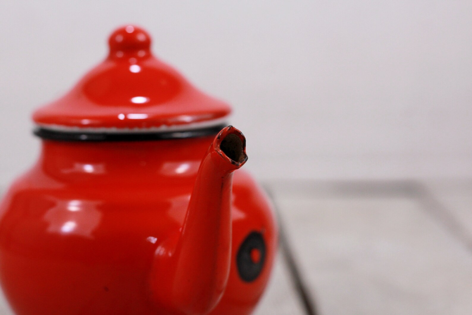 Vintage Red Enamel Teapot Small Kettle Tourist Equipment - Etsy