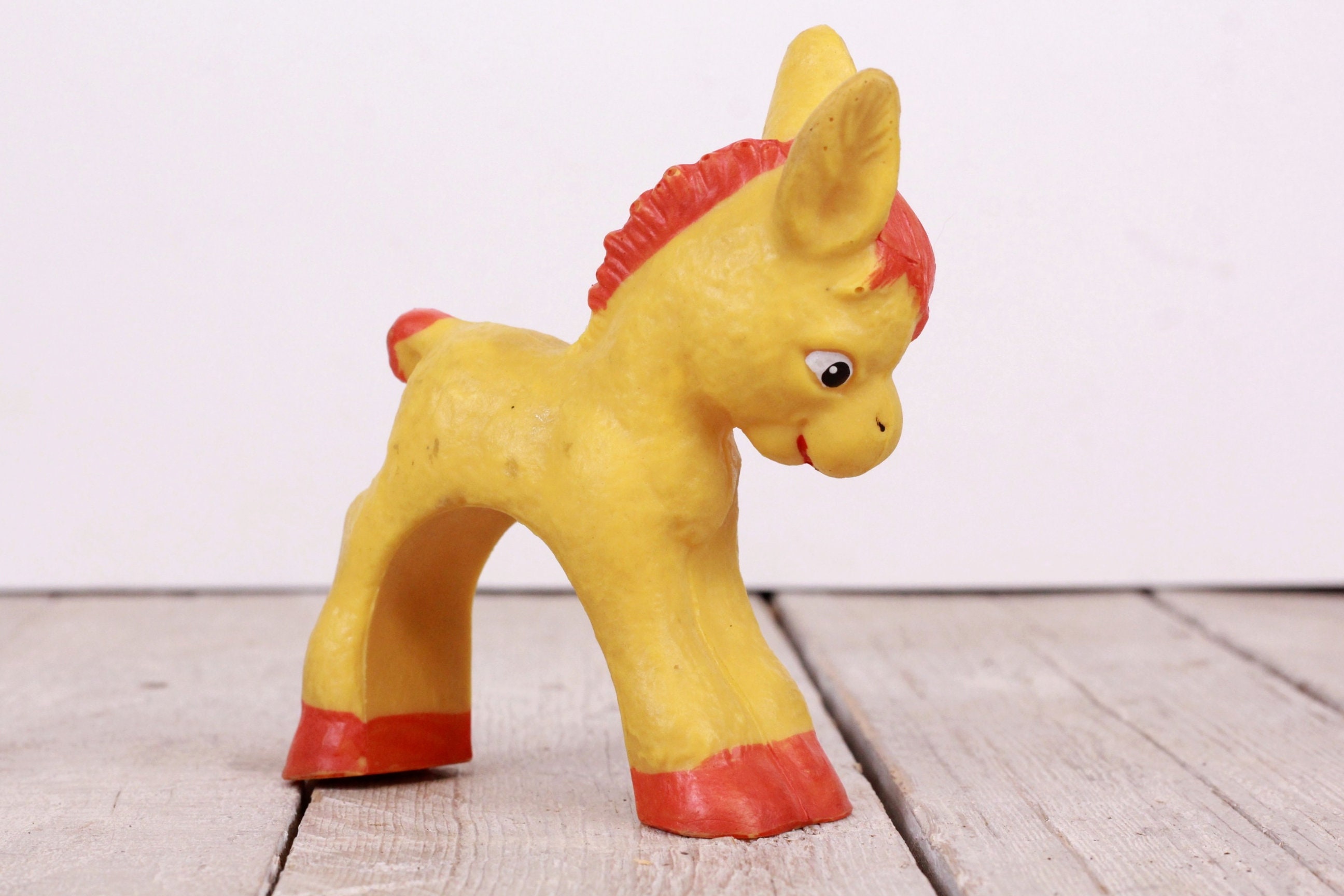 Vintage Rubber Toy, Donkey, Pony, Animal - Etsy UK