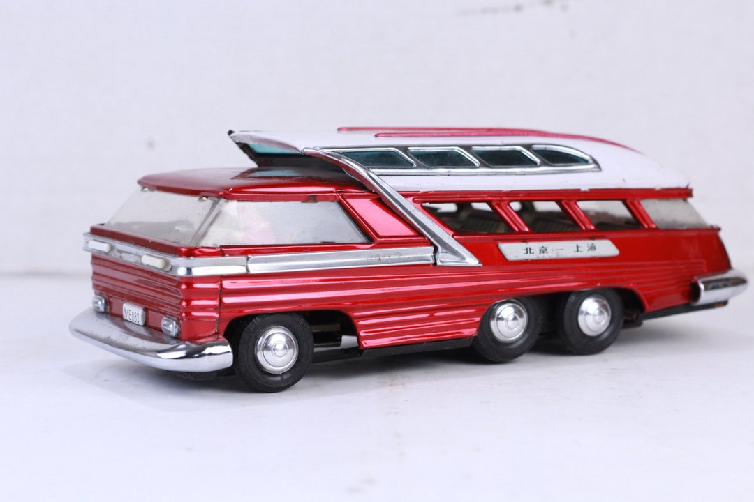 Vintage Electric Tin Bus, Battery Operated Toy, Mechanical China Car ...