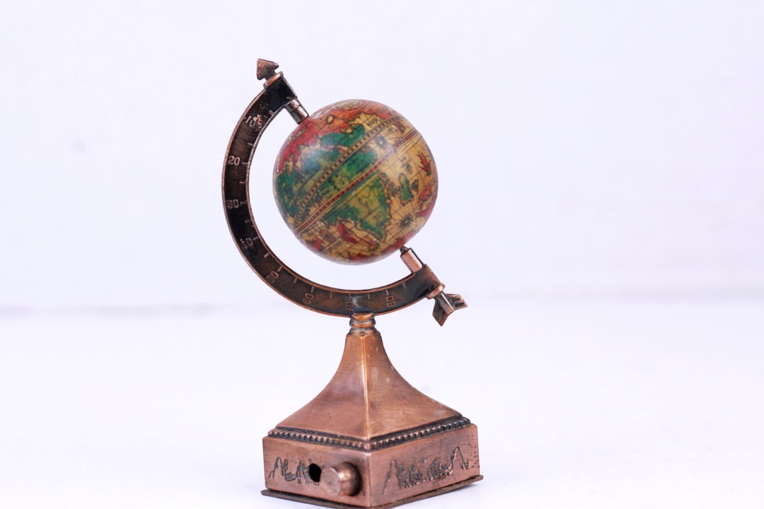 80s Copper Globe, Vintage Globe, Small Globe, Home Decor, Bar or Office ...