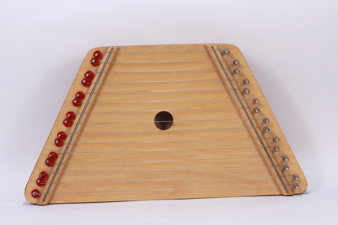 Vintage Zither With Fifteen Strings, Children's Zither, Wooden Stringed ...