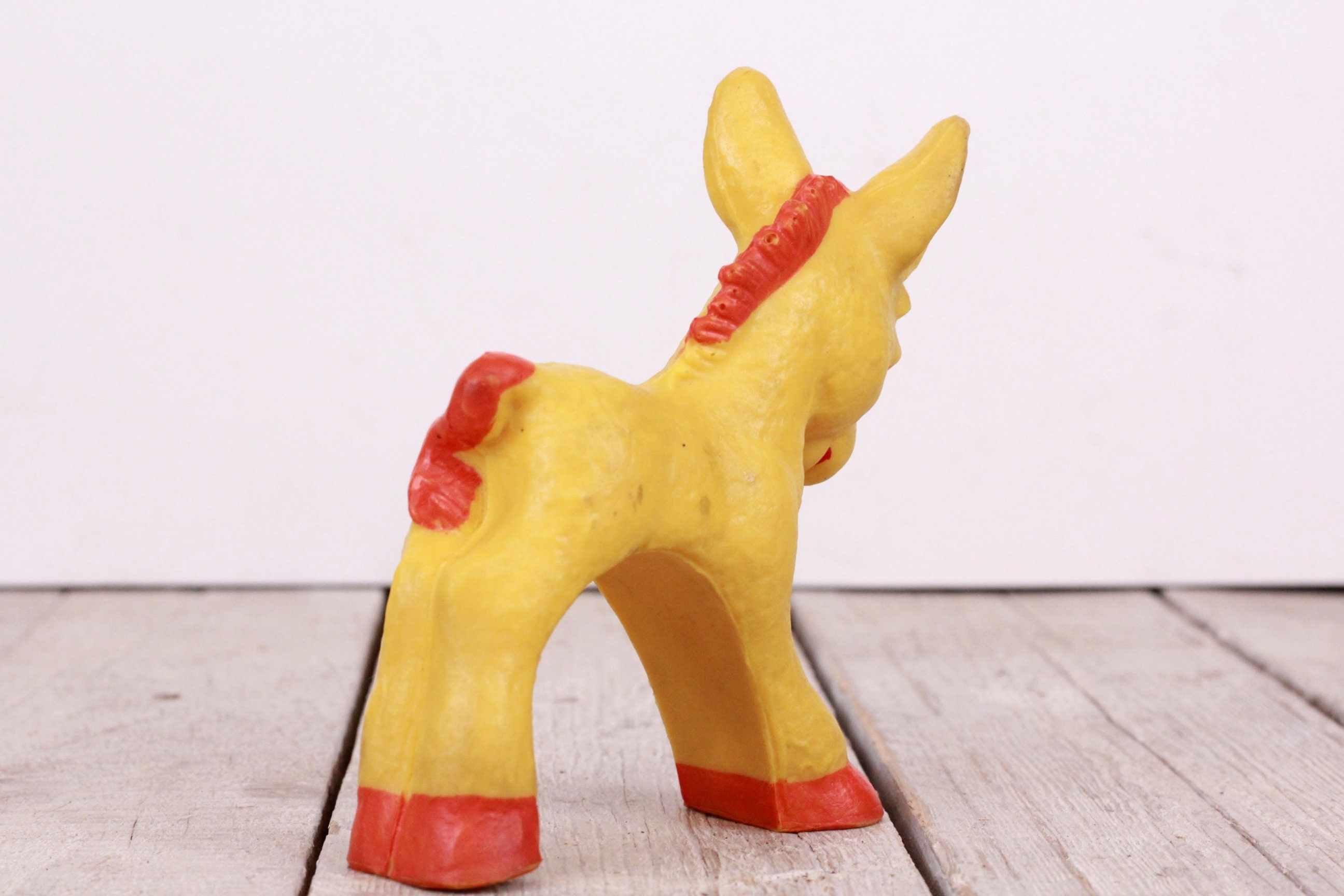 Vintage Rubber Toy, Donkey, Pony, Animal - Etsy UK