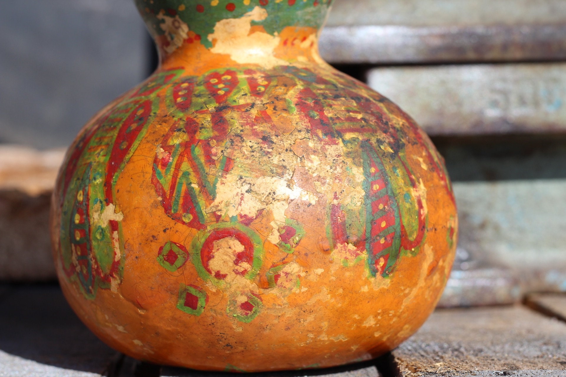 Vintage Calabash Dried Gourd Hand Painted Calabash Old Tall - Etsy UK