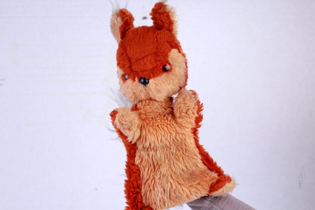 70s Hand Puppet Squirrel, 70s Squirrel Stuffed Animal Toy, Plush Hand ...